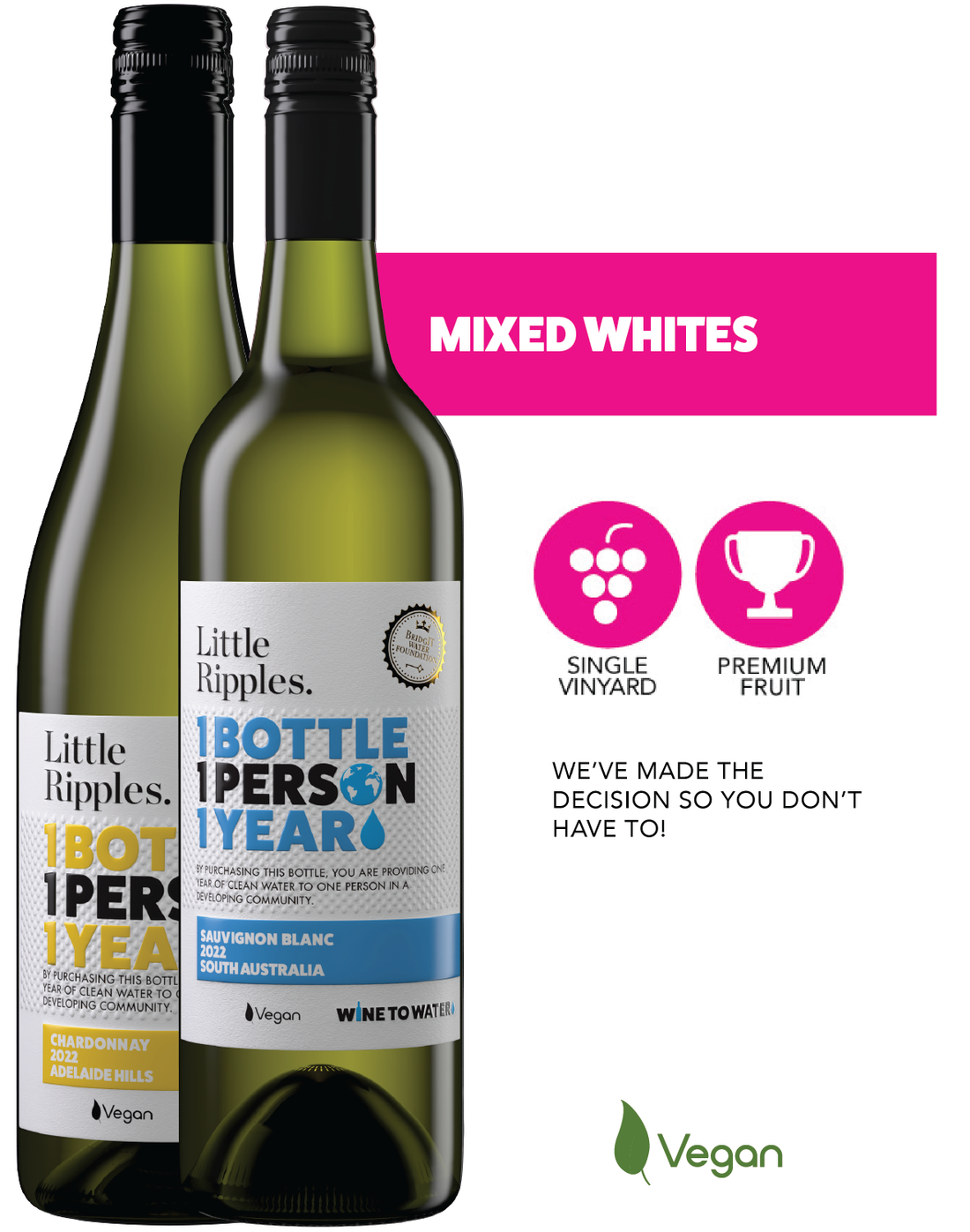 Little Ripples | Premium Australian Wines for a Cause | Mixed White 6 Pack